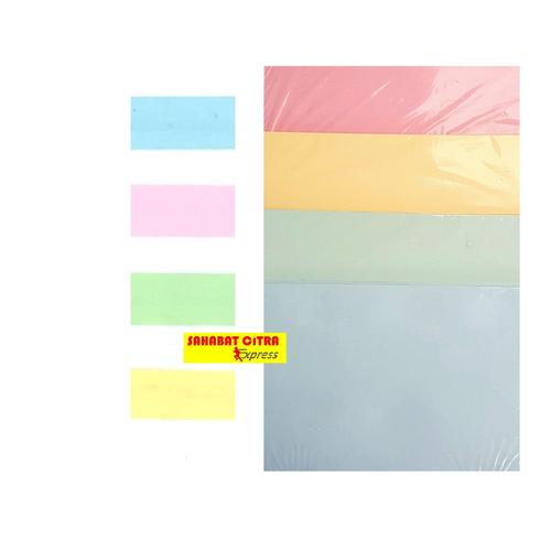 Jual KERTAS HVS WARNA 70GR PINK/BIRU/HIJAU/KUNING PCS 彩纸 - Kab ...