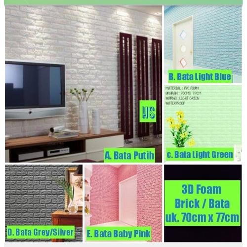 Jual 3D FOAM BATA VARIASI HIASAN DINDING WATERPROOF PVC GEMILANG ...