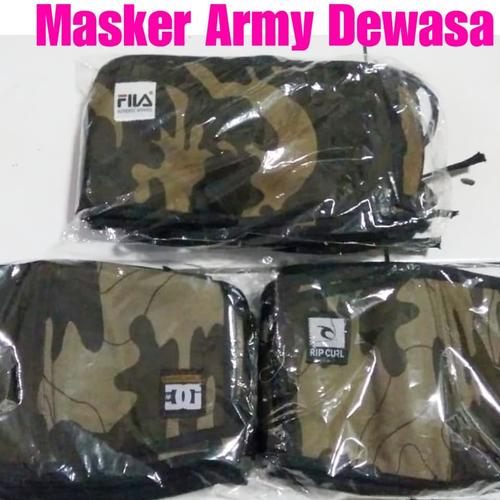 Jual Masker kain dewasa corak army mask tentara loreng ada tali ikat ...