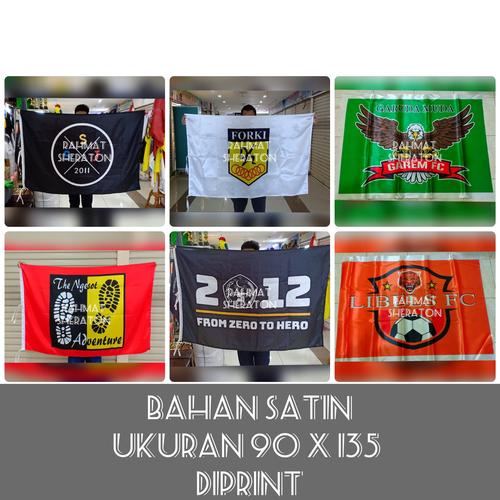 Jual bendera negara atau bendera custom ukuran 90 x 135 bahan satin ...