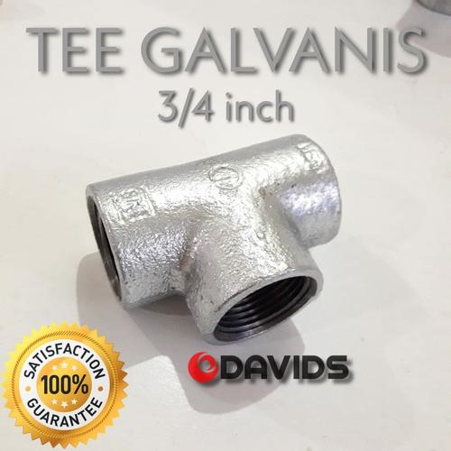 Jual SAMBUNGAN PIPA / FITTING PIPA / TEE T BESI GALVANIS 3/4 INCH ...