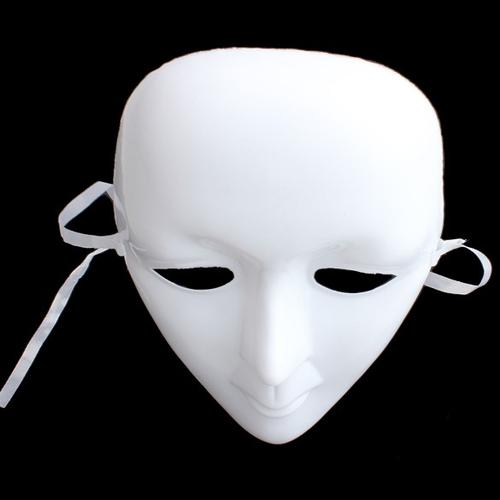 Jual Scary White Face Halloween Masquerade DIY Mime Mask Ball Party ...