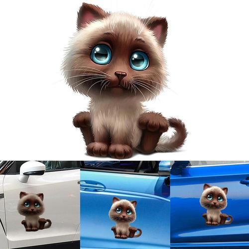 Jual Stiker Mobil 3D Gambar Kartun Hewan Kucing Ukuran 15x18CM ...