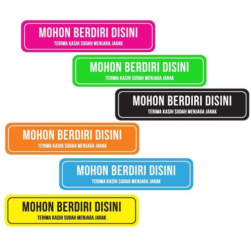 Jual STICKER LANTAI MOHON BERDIRI DISINI STICKER ANTRIAN SOCIAL ...