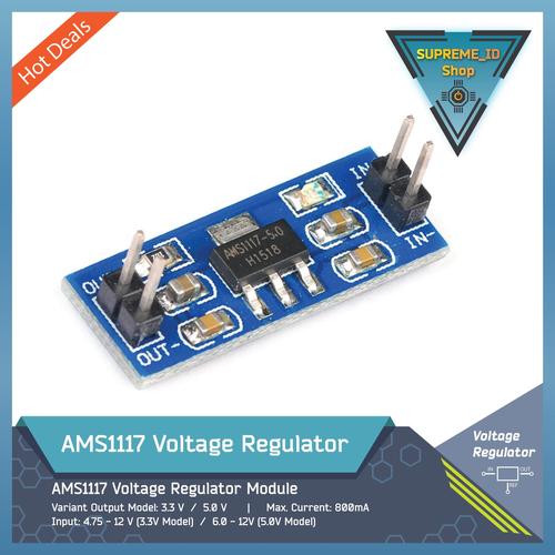 Jual AMS1117 Voltage Regulator Module | Arduino Raspberry pi - 3.3V ...