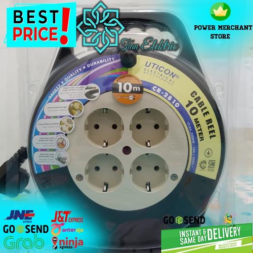Jual UTICON CR-2810 Cable Reel / Kabel Roll 10 Meter 4 Lubang - Jakarta ...