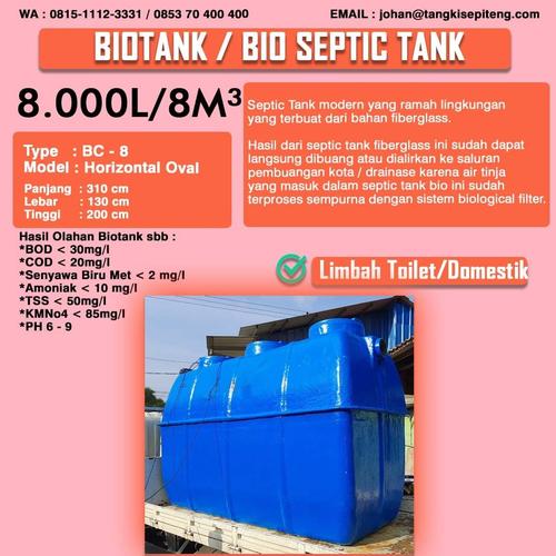 Jual Bio Septic Tank Biotank System BIOTECH 8 m3/day 8000 liter/day ...