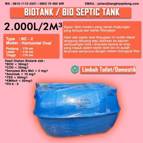 Jual Bio Septic Tank Biotank System BIOTECH 2 m3/day 2000 liter/day ...