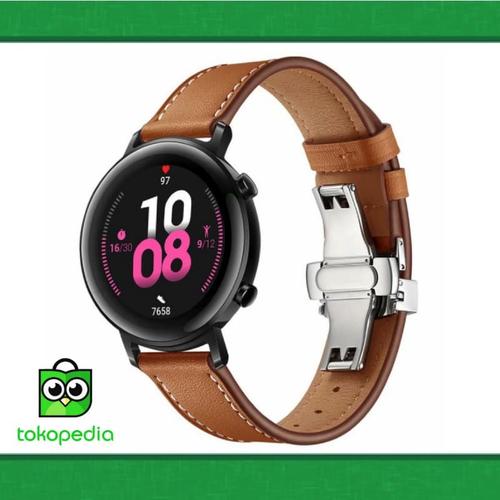 Jual HUAWEI GT 2 42mm PREMIUM AUTHENTIC LEATHER BUTTERFLY STRAP ...