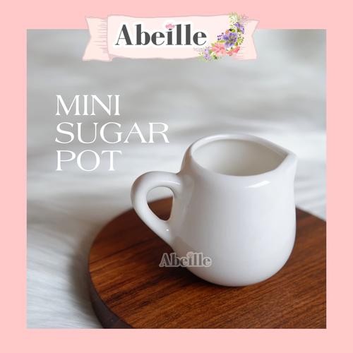 Jual MINI SUGAR POT JUG TEMPAT SUSU GULA CAIR CREAMER CAFE KERAMIK 40ML ...