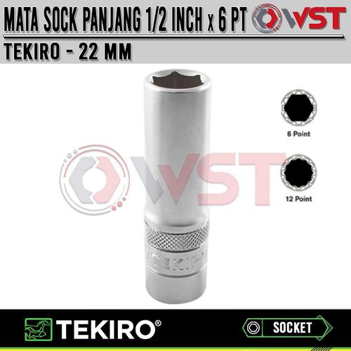 Jual Mata Sock Deepwall 1/2Inch 6pt 21mm TEKIRO / Mata Sok Panjang 1/2 ...