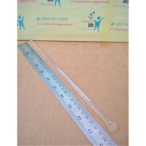 Jual spatula kaca 30 cm Batang pengaduk kaca ujung pipih glass rod ...