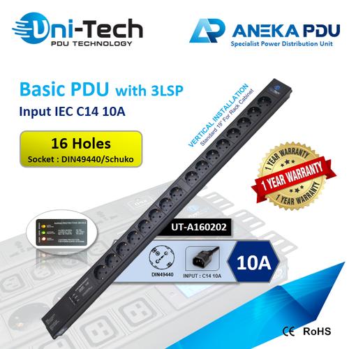 Jual PDU Power Distribution Unit 16 Holes Germany with 3LSP, Input C14 ...
