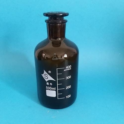Jual BOTOL REAGEN 500ml COKLAT MULUT KECIL REAGENT BOTTLE BROWN 500 ml ...