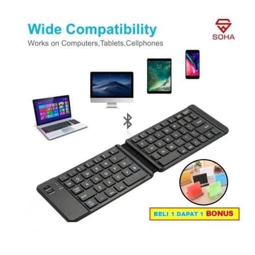 Jual Keyboard Bluetooth Portable Lipat Kibot Kibord HP Keybord Tab ...