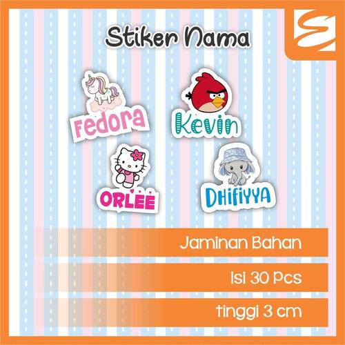 Jual Stiker nama bahan vinyl waterproof (Sticker Label) 3cm - Gold ...