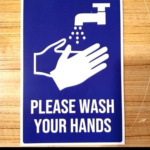 Jual SIGN STICKER K3 RAMBU PLEASE WASH YOUR HANDS UKURAN 10X15CM ...