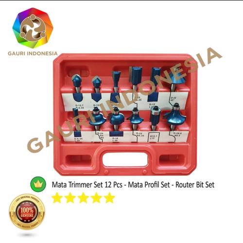 Jual MATA TRIMMER |12 Pcs - 6 mm | ROUTER BIT SET | MATA PROFIL SET ...