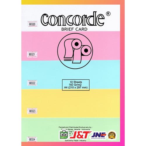Jual Kertas Concorde (Brief Card) 160 Gr A4 (80321) - Pink (Pak 10 ...