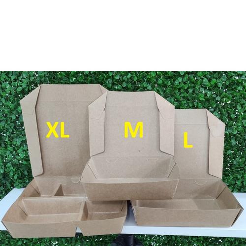 Jual Paper Lunch Box Brown Kraft Size M - L - XL Partisi 4 - M - Kota ...