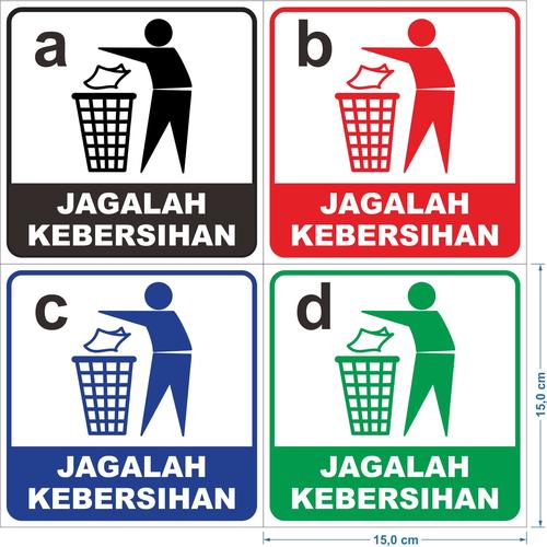 Jual Stiker jagalah kebersihan uk. 15x15 - Biru, S 10x10cm - Kota ...