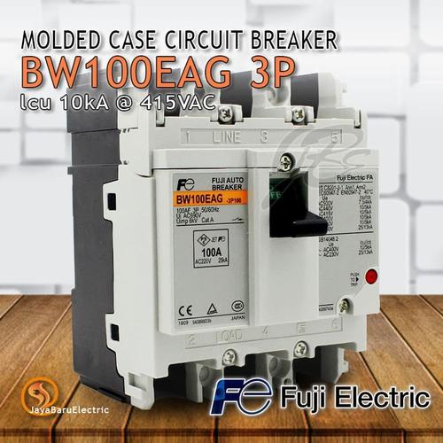 Jual CIRCUIT MCCB FUJI BW100 BW100EAG BW100-EAG 3P 75A 100A - 100A ...