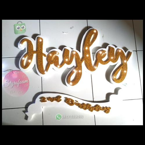 Jual tulisan Styrofoam / nama Styrofoam gliter + lampu - Jakarta Barat ...