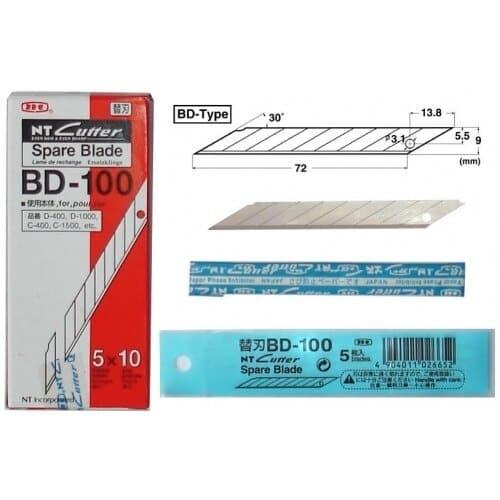 Jual NT Cutter Isi Kater Spare Blade 30 Derajat Lancip Tajam Original ...