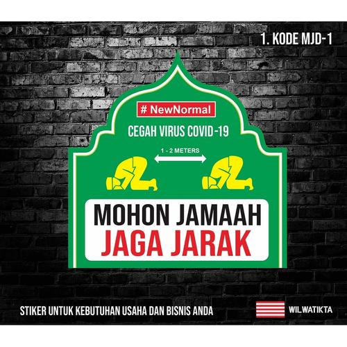 Jual Stiker safety sign jaga jarak masjid / mushola - Kota Surakarta ...