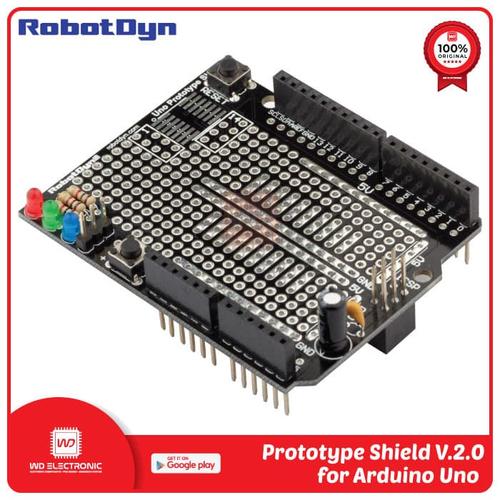 Jual ROBOTDYN PROTOTYPE SHIELD v2.0 ARDUINO UNO PROTO BOARD UNO - Kota ...