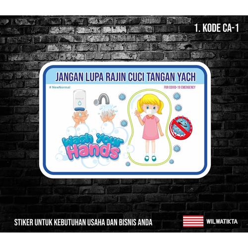 Jual Sticker Safety Sign Warning Sign Cuci Tangan Untuk Anak - Kab ...