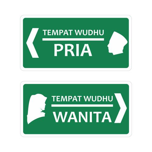 Jual SIGN PLAT TEMPAT WUDHU 30X15CM STIKER RAMBU K3 SAFETY SIGN ARAH ...