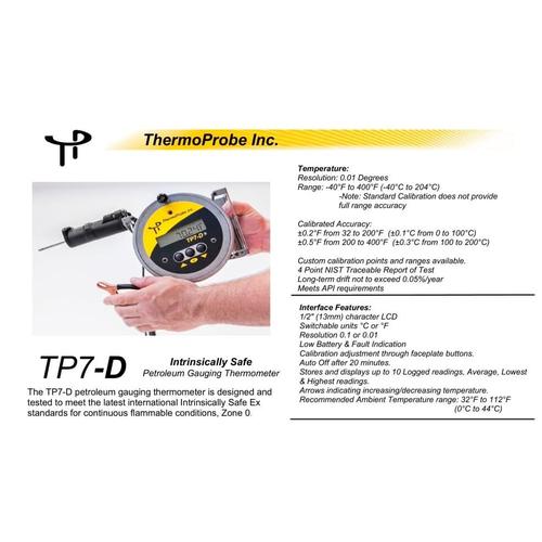 Jual ThermoProbe petroleum gauging thermometer TP7-D,alat ukur suhu ...