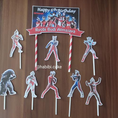 Jual cake topper ultraman / hiasan kue ultraman / figure ultraman ...