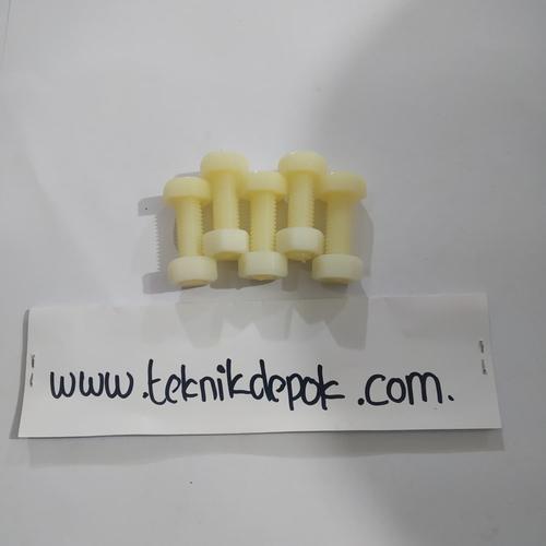 Jual Mur Baut BM Nylon M8 x 25 mm Baut Plastik Putih Diameter 8 mm 5 ...