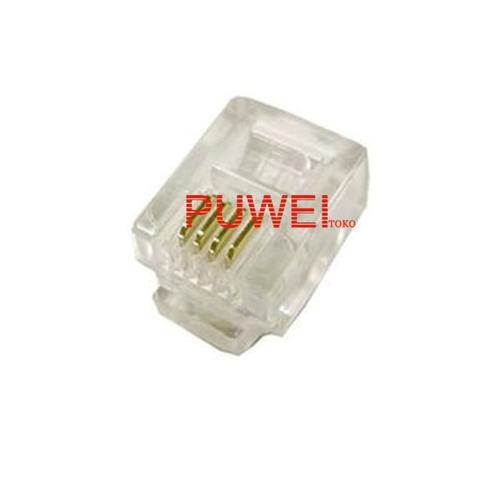 Jual Modular Plug 4 pin RJ11 RJ 11 Konektor Connector 4P Jack Telepone ...