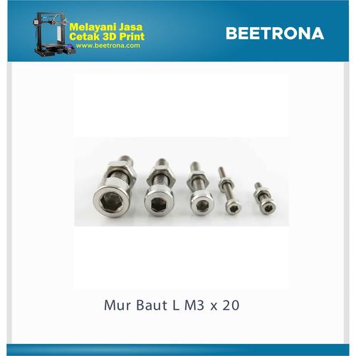 Jual Mur Baut L M3 x 20 M3*20 20mm SS304 Hexa Socket Screw Nut - Kab ...