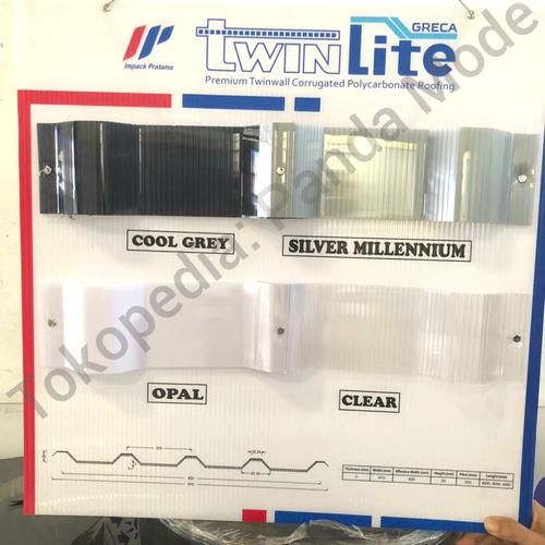 Jual ASLI Twinlite greca 4M 4 meter atap polycarbonate 6mm - Opal ...