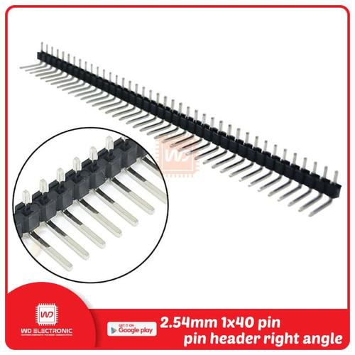 Jual PIN HEADER MALE SIKU 1x40 PIN HEADER MALE RIGHT ANGLE 2.54mm ...