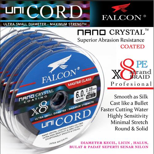 Jual Senar Pancing PE X8 Falcon Uni Cord Nano Crystal Coated 100M ...
