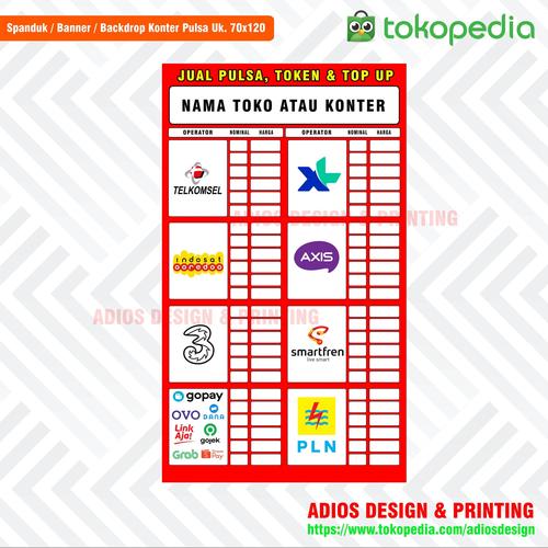 Jual Spanduk Banner konter ukuran variasi model merah - 100X40 CM ...