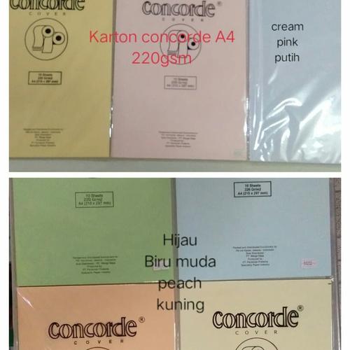 Jual Kertas Concorde Cover A4 160 Gram isi 10 Lbr - 220 grm - Kota ...