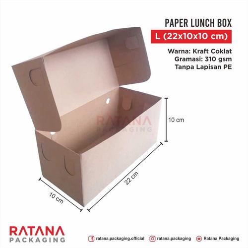Jual Paper Lunch Box Harga Pabrik (Kotak Nasi Kertas) B08K3 - Cokelat ...
