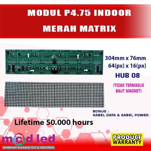 Jual MODUL LED PANEL RUNNING TEXT INDOOR P4,75 MERAH MATRIX - Jakarta ...