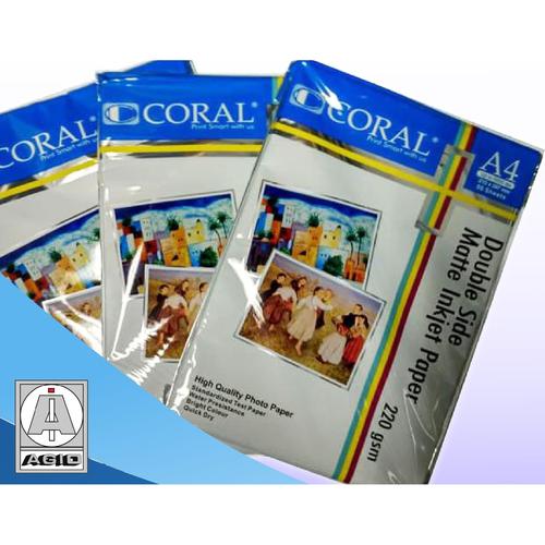 Jual Coral Double Side Matte Inkjet Paper A4 (kertas kartu nama) - Kota ...