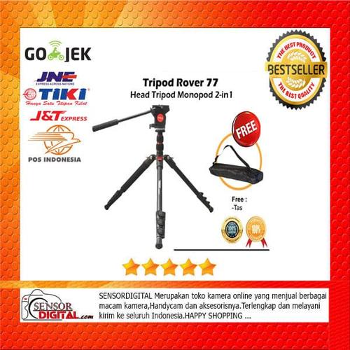 Jual TAKARA ROVER 77 Fluid Head Tripod Monopod 2-in1 TRAVELLER TRIPOD ...