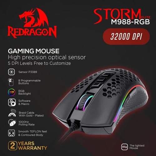 Promo Redragon Gaming Mouse RGB STORM ELITE - M988-RGB - Hitam - Jakarta Utara - REDRAGON ...