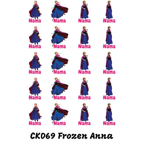 Jual Sticker Nama Cutting Label Waterproof Tahan Air Frozen Anna (CK069 ...