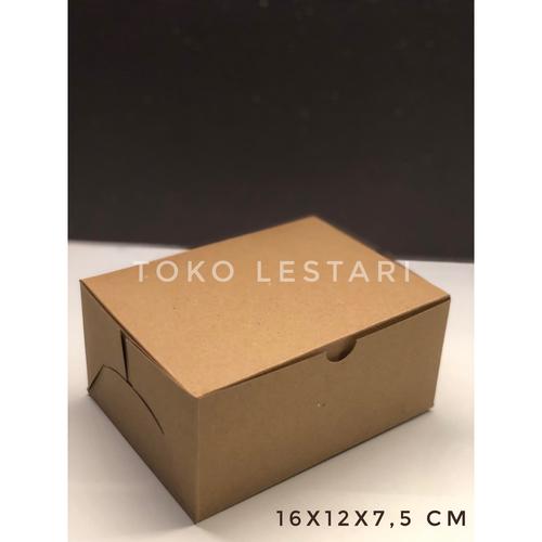 Jual Box Kraft Dus Coklat Kotak Packing Kue Roti Snack 16x12x7,5 cm ...