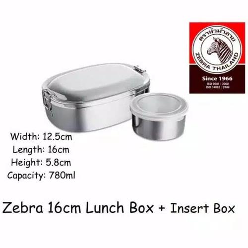 Jual Lunch Box ZEBRA With Inner Box Stainless Steel 16Cm Kotak Makan ...